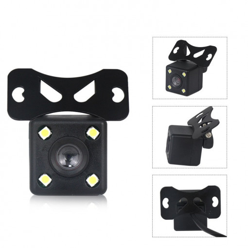 Camera marsarier auto cu 4 LED-uri, rezistenta la apa si praf, cablu ...