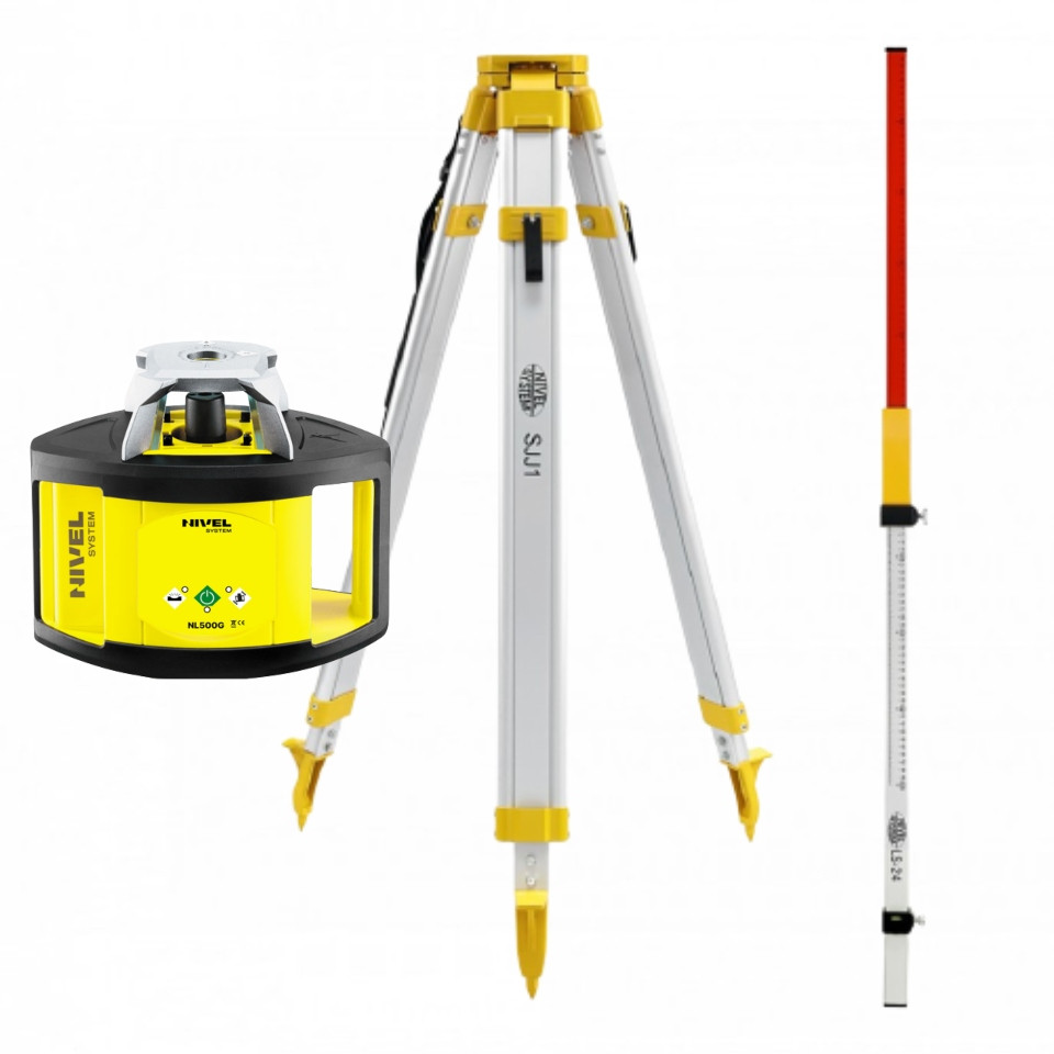 Nivela laser rotativa NL500G + trepied SJJ1 + stadie LS24