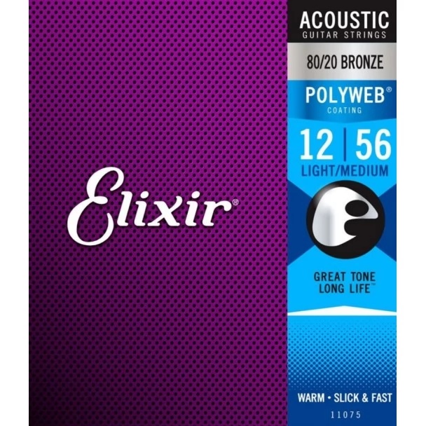 Elixir 12-56 80/20 Bronze Polyweb - Corzi Chitara Acustica