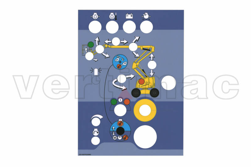 Autocolant panou control jos nacela articulata diesel Haulotte 307P225980