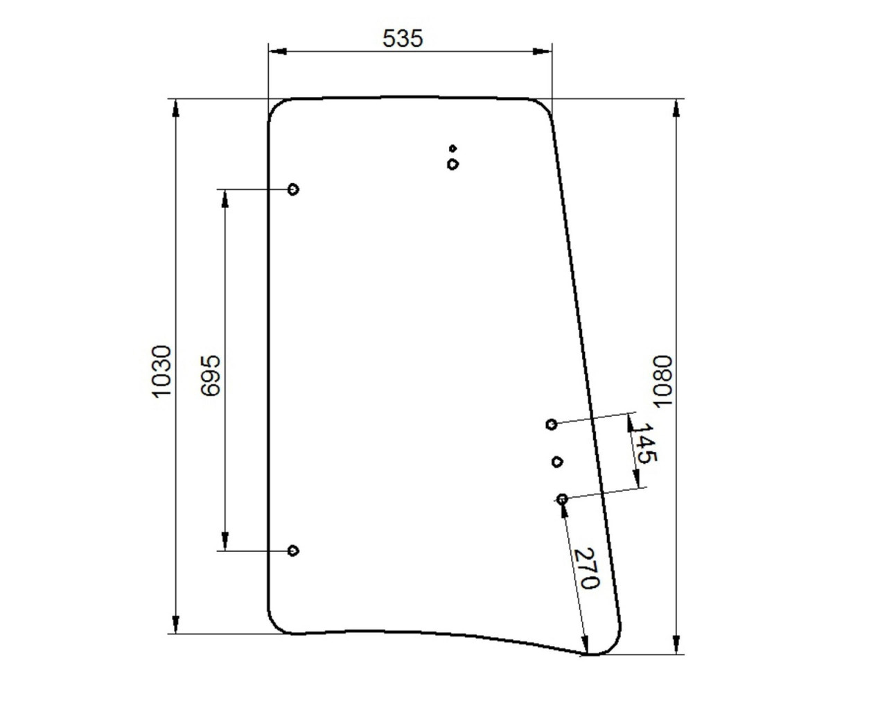 Geam lateral dreapta spate buldo JCB 3CX