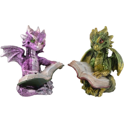 Statueta dragon Lectura de seara 9cm | Gothic Fairy