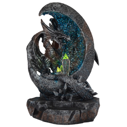 Statueta cu led dragon Crescent moon 18 cm | Gothic Fairy