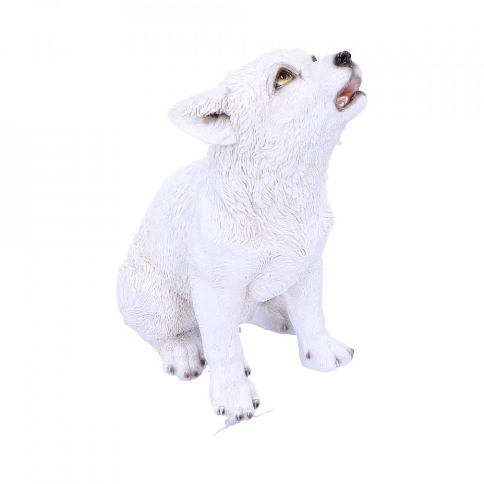 Statueta lup alb Winters Cry 22.5cm