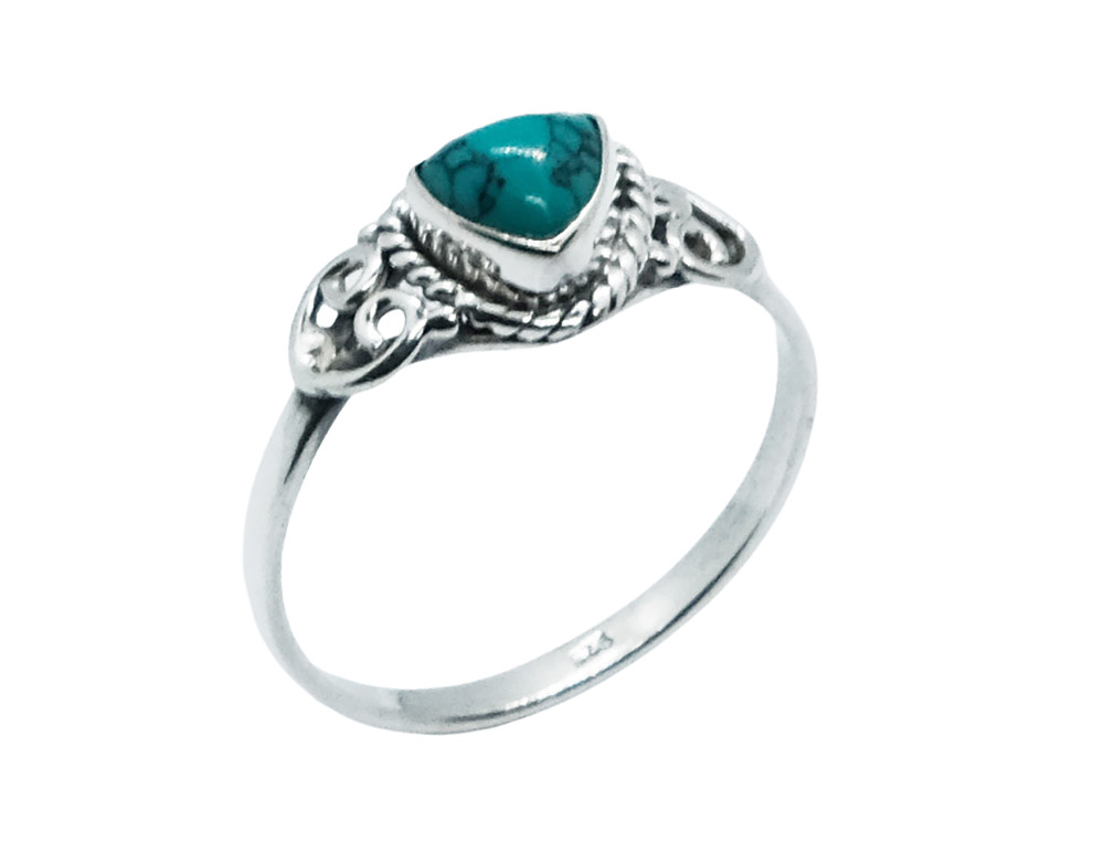 Inel din argint si piatra semipretioasa Inima de Turcoaz | Gothic Fairy