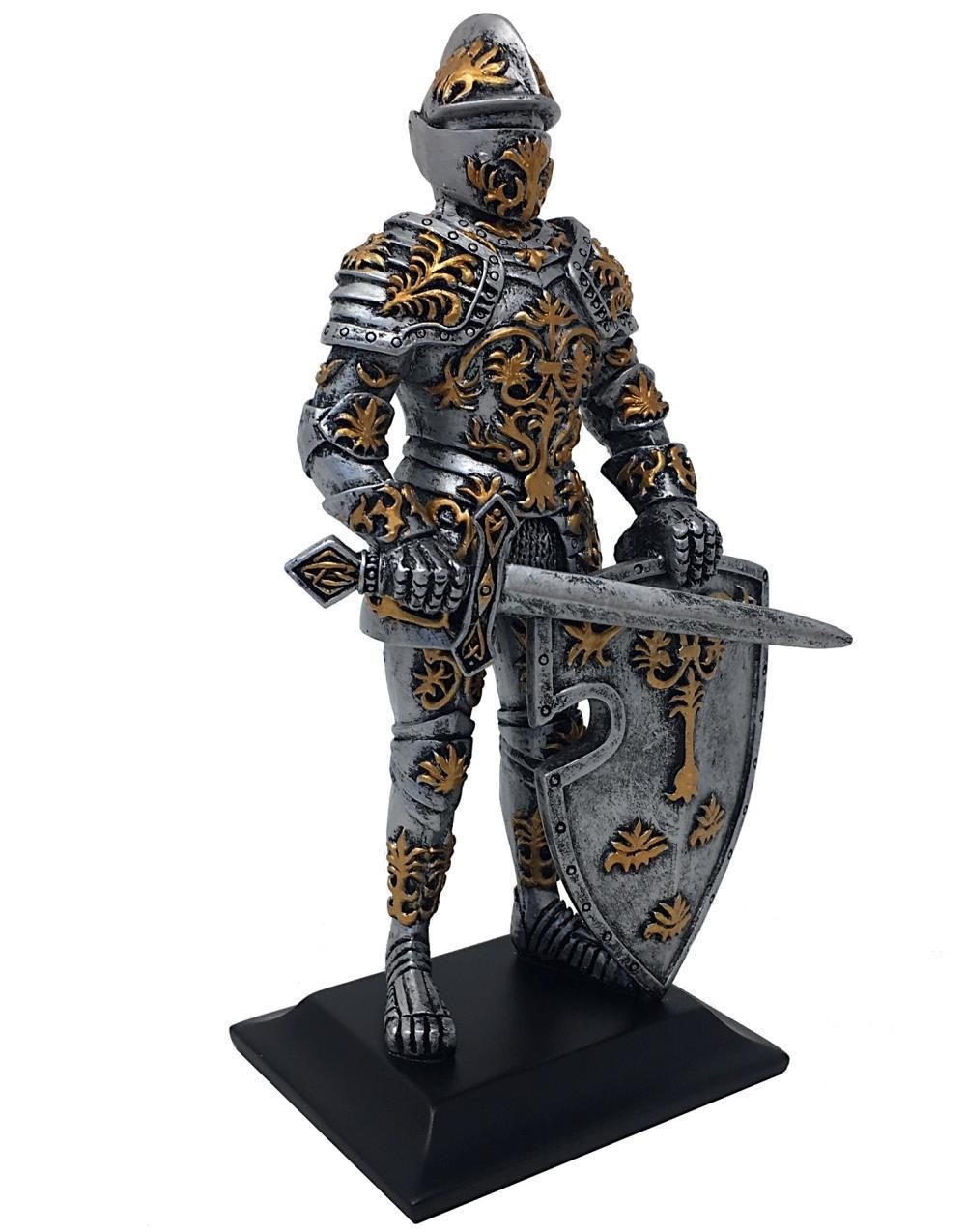 Statueta Cavaler Medieval cu Scut si Sabie 23 cm | Gothic Fairy