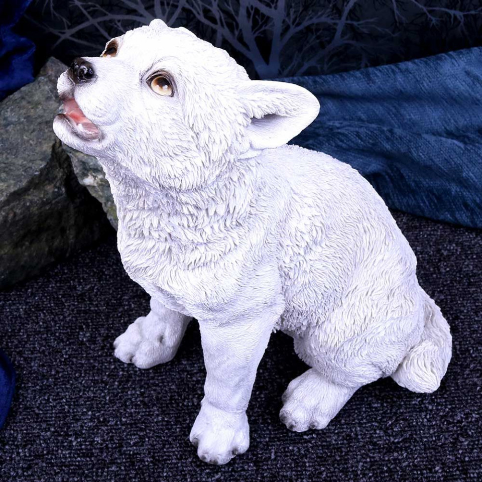 Statueta lup alb Winters Cry 22.5cm