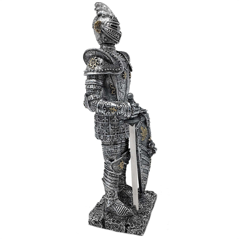 Statueta Cavaler Medieval cu Scut si Sabie 24 cm