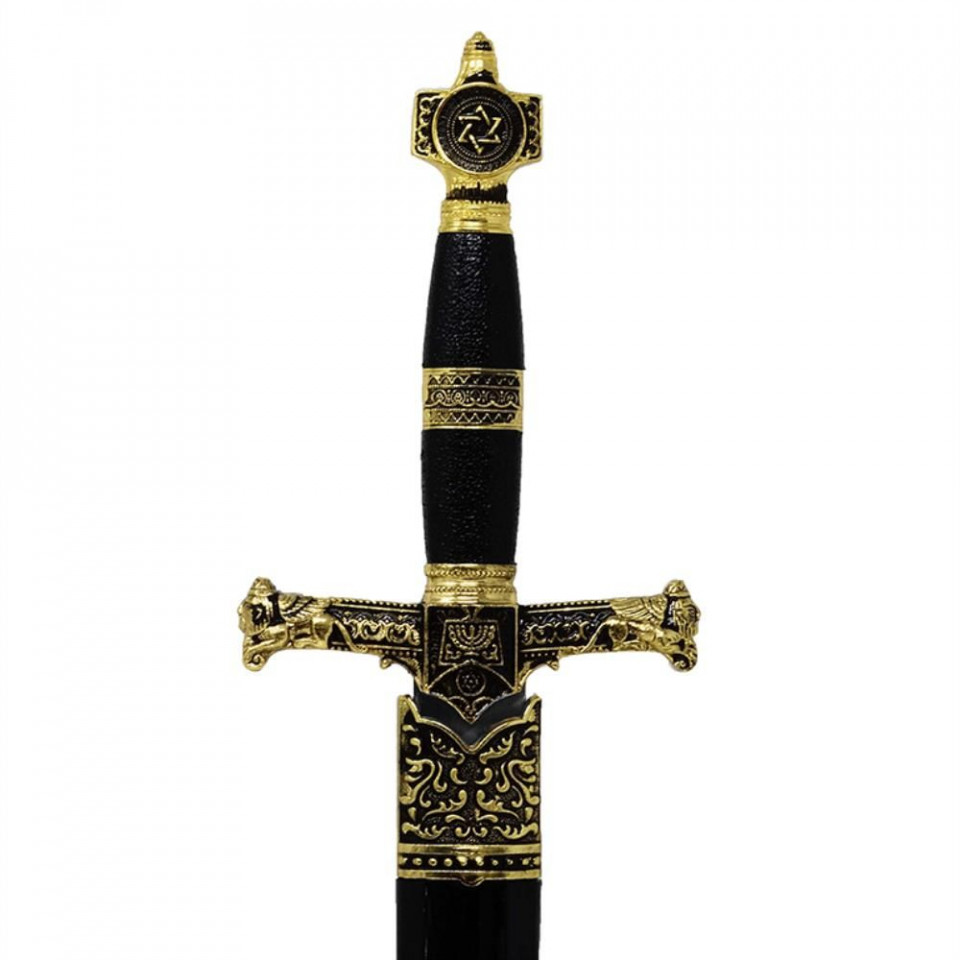 Pumnal decorativ cu teaca Steaua lui David 39cm | Gothic Fairy
