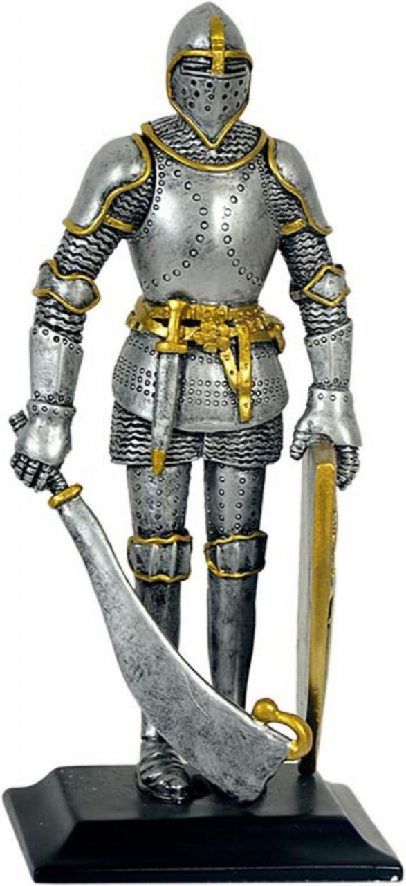 Statueta Cavaler Medieval cu Scut si Palos 23 cm | Gothic Fairy