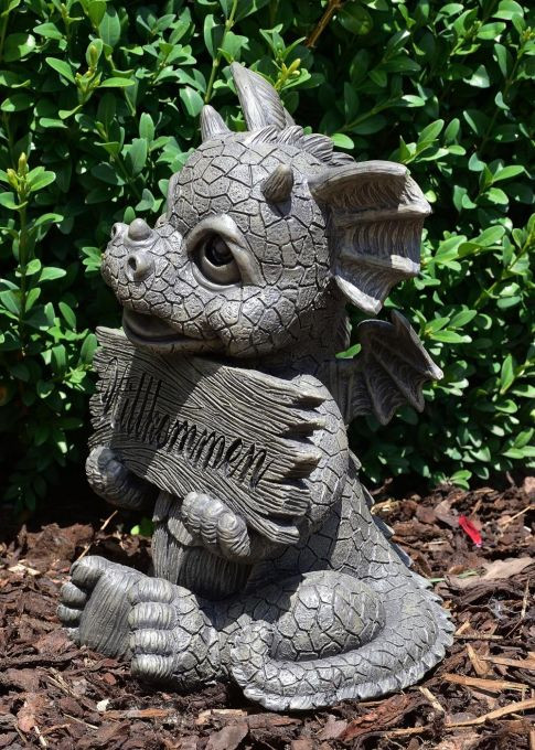 Statueta pentru gradina Dragonel Welcome 27cm | Gothic Fairy
