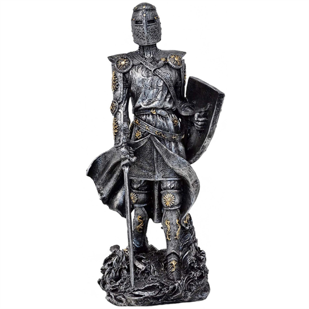 Statueta Cavaler Medieval cu Scut si Sabie 31 cm | Gothic Fairy