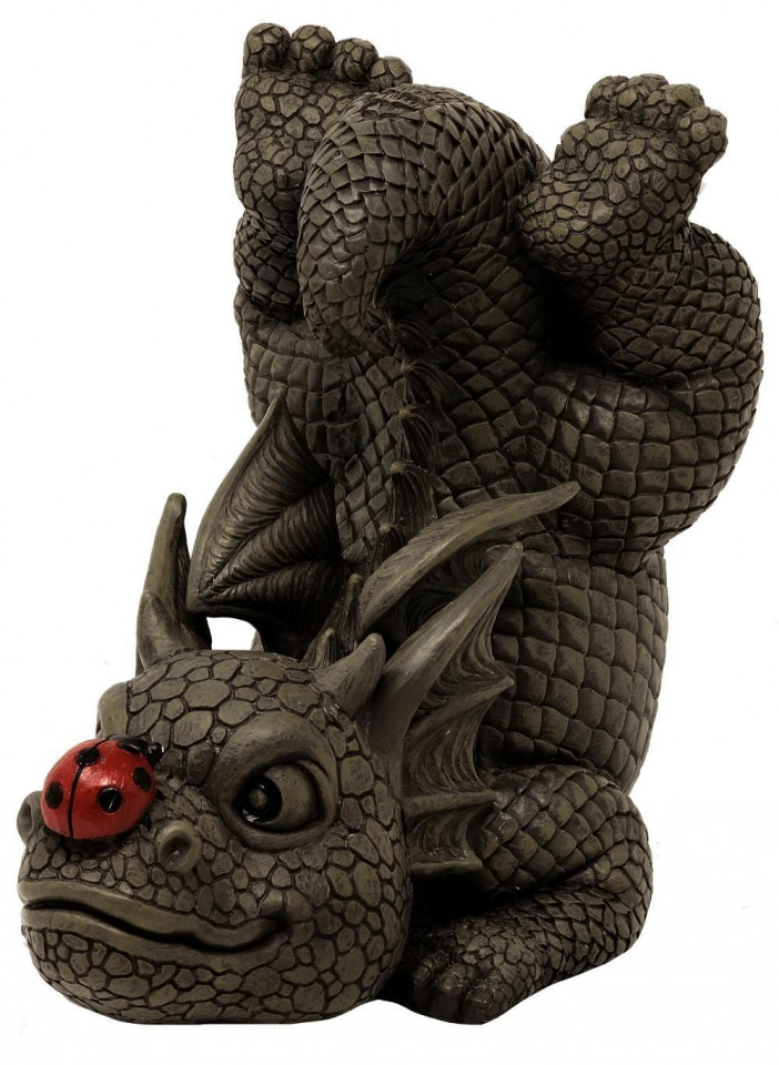 Statueta pentru gradina Dragonel si buburuza 22cm | Gothic Fairy