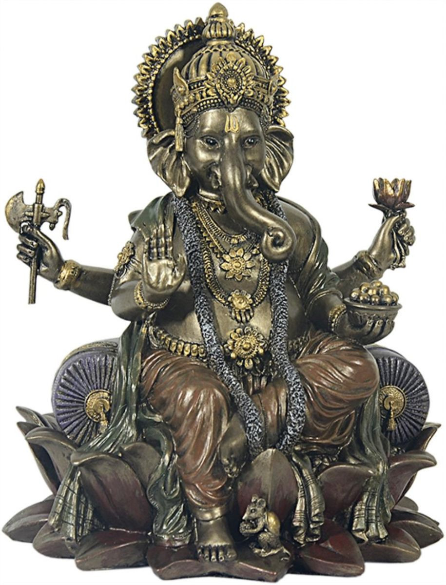 Statueta finisaj bronz zeul hindus Ganesha 20 cm