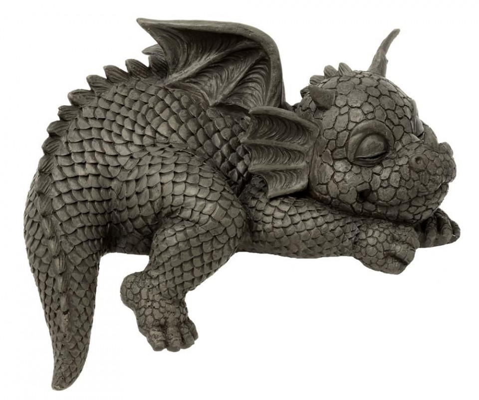 Statueta pentru gradina Dragonel Dormind 22 cm