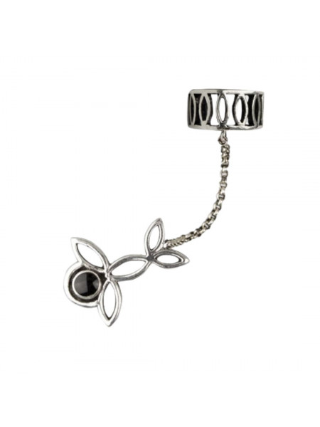 Cercel din argint pe ureche cu lantisor Floare