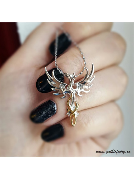 Pandantiv cu lantisor din argint Phoenix din Soare - Anne Stokes ...