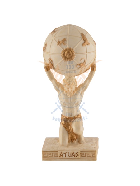 Mini statueta rasina cu finisaj alb marmura, mitologia greaca, Atlas ...
