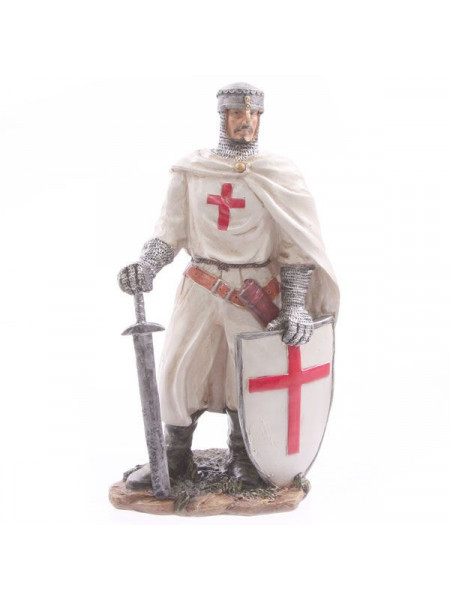Statueta cavaler medieval Cruciat Gata de Lupta 20 cm