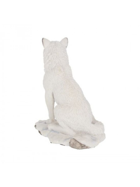 Statueta lup alb Lupul Naluca 20 cm | Gothic Fairy