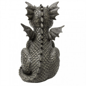 Statueta pentru gradina Dragon cu Pisicuta 27x25 cm | Gothic Fairy