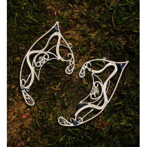 Cercel pe ureche lucrat manual, ureche de elf, Moon | Gothic Fairy