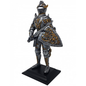 Statueta Cavaler Medieval cu Scut si Sabie 22.5 cm