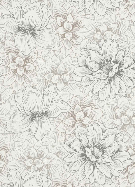 Tapet superlavabil din vinil cu flori grafice