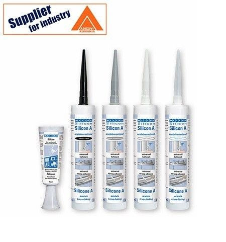 Adeziv si etansant puternic Weicon Silicon A rezistent la temperaturi inalte, Alb 310ml - Sika ...