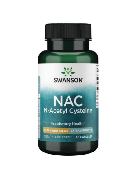 NAC 1000 mg 60 caps N-Acetyl Cysteine Swanson
