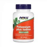 Potassium Plus Iodine 180 tablete Suport Tiroida Now Foods