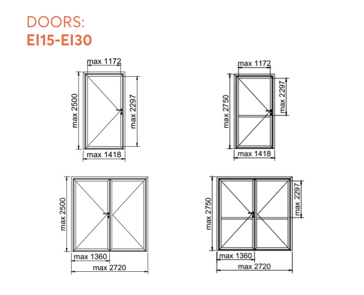 ALUFIRE Usi din Sticla Rezistente la Foc EI2 30, profile din Aluminiu ...