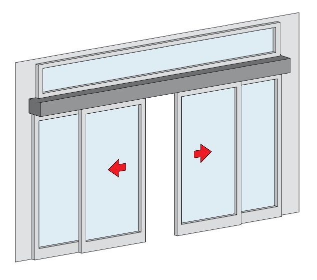 Sesamo LH100-2 usa automata culisanta din Sticla, 2 canate si laterale ...