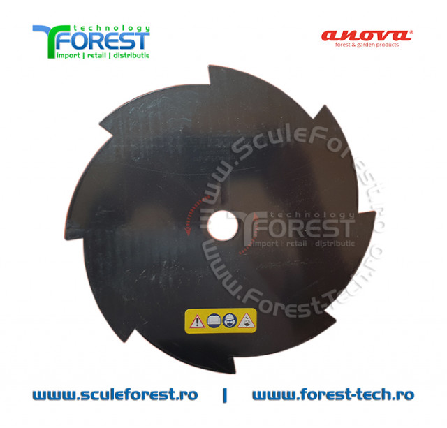 Disc (cutit) motocoasa Anova pt.iarba, 255mm, 8 dinti | SculeForest