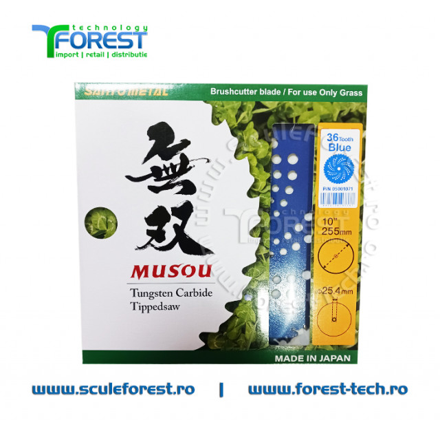 Disc (cutit) motocoasa Sanyo Metal VIDIA 255mm 36dinti | SculeForest