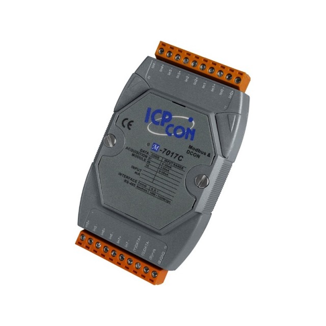 Modul I/O ICPDAS M-7017C-G CR, 8AI diferentiale, RS485, Modbus RTU