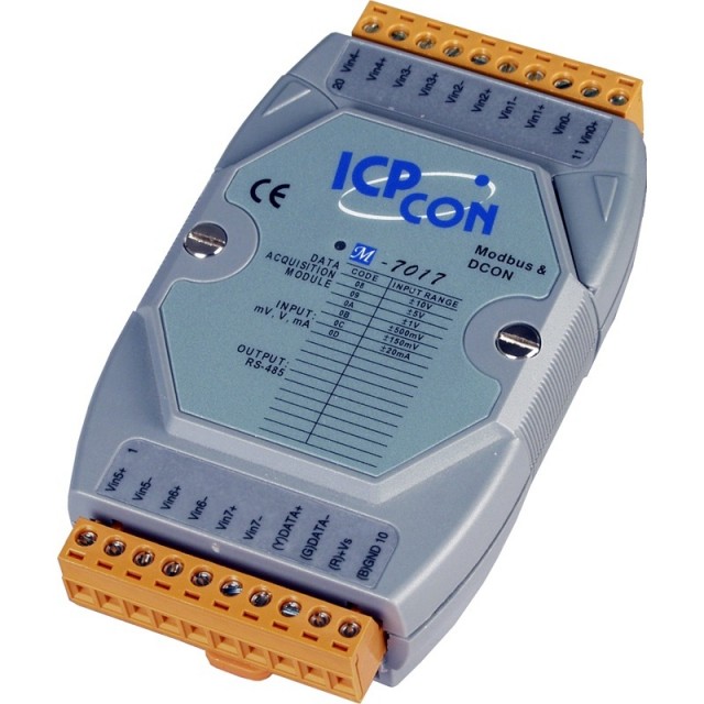 Modul I/O ICPDAS M-7017-G CR, 8 AI diferentiale, RS485, Modbus RTU