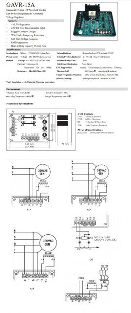 AVR Generator model 15 Amps