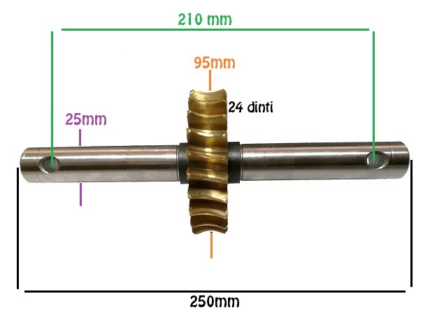 Pinion din bronz cu ax pentru motosapa / motocultor Szentkiraly, Bronto ...