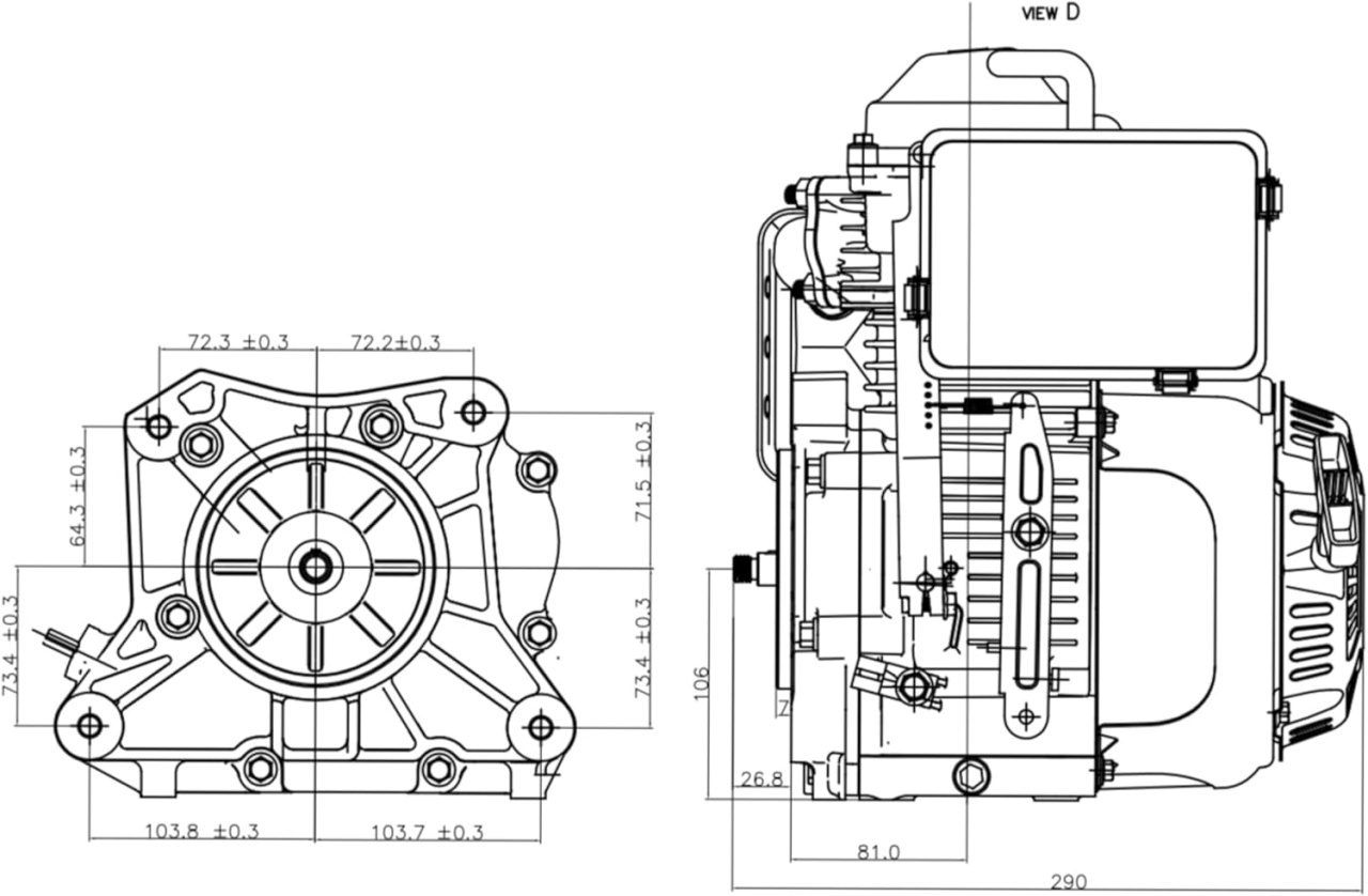Rammer engine for LONCIN LC165F-3H