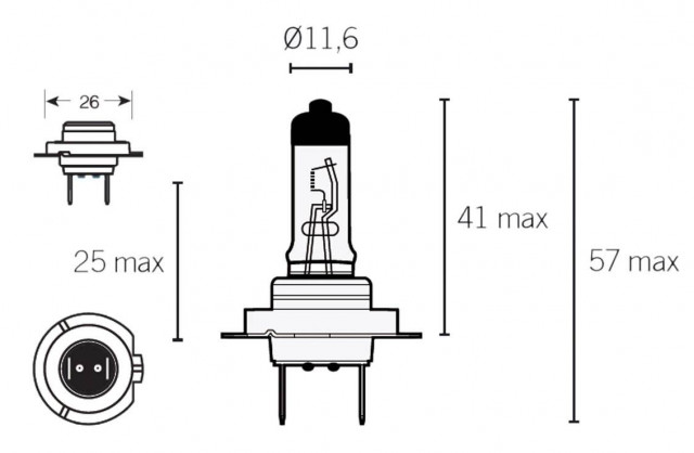 Bec 12V 55W H7 PX26d Tungsram (buc)