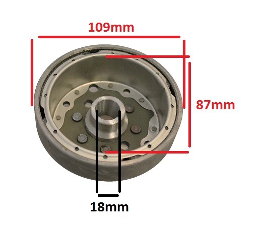 Magneto flywheel for ATV 110cc (for 6 coils magneto)