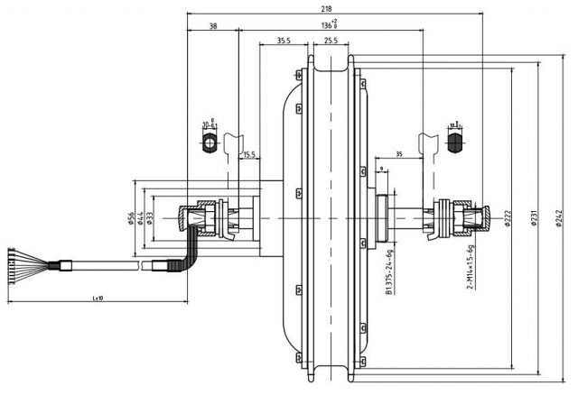 Elektromos kerékpár motor 36v 500w Mxus XF40 (hátsó kerék)