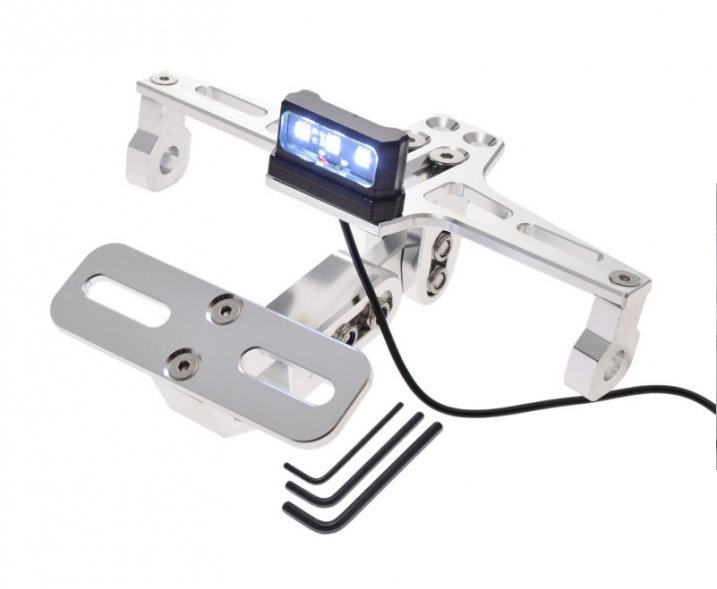 Universal moto registration number plate holder (silver)