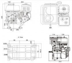 Engine for tiller Zongshen GB200 6.5 HP (AX CONIC)