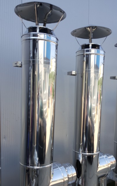 Kit cos fum din inox Ø 160mm, H= 4m, neizolat