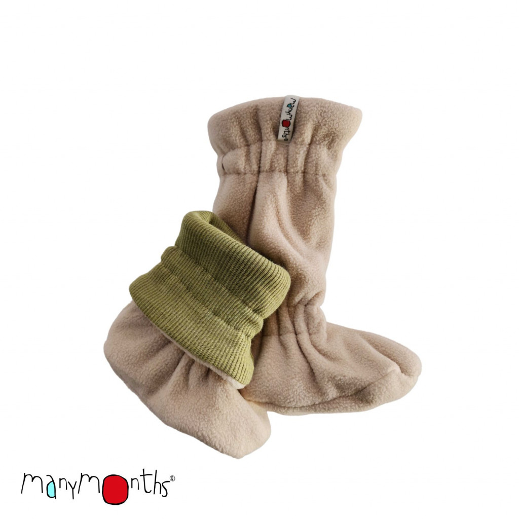 Botosei ajustabili ManyMonths Winter Booties pt babywearing - Pea Green ...
