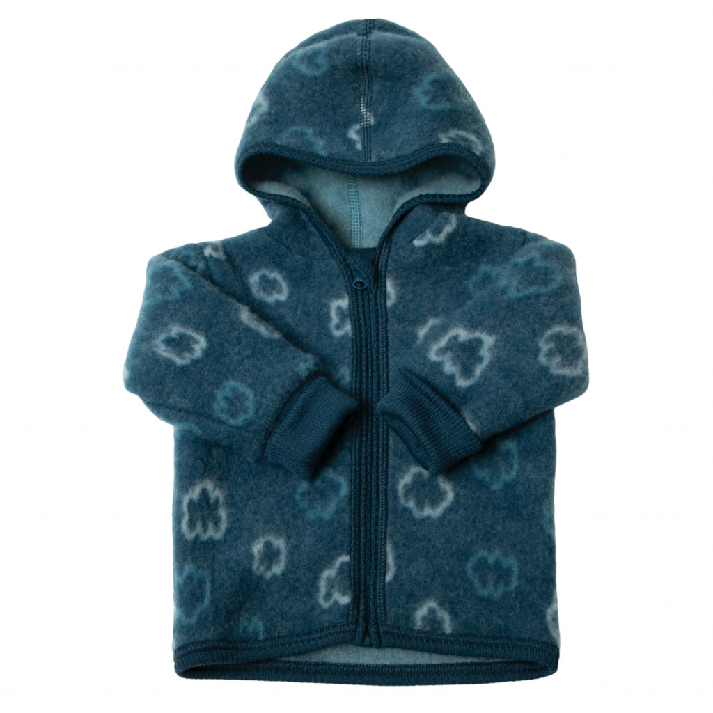 Jacheta lână merinos fleece, Joha - Dark Blue Clouds
