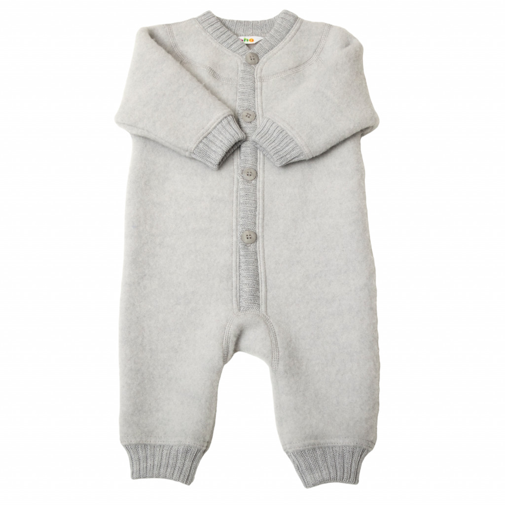 Overall din lână merinos fleece Joha - Basic Silver Melange