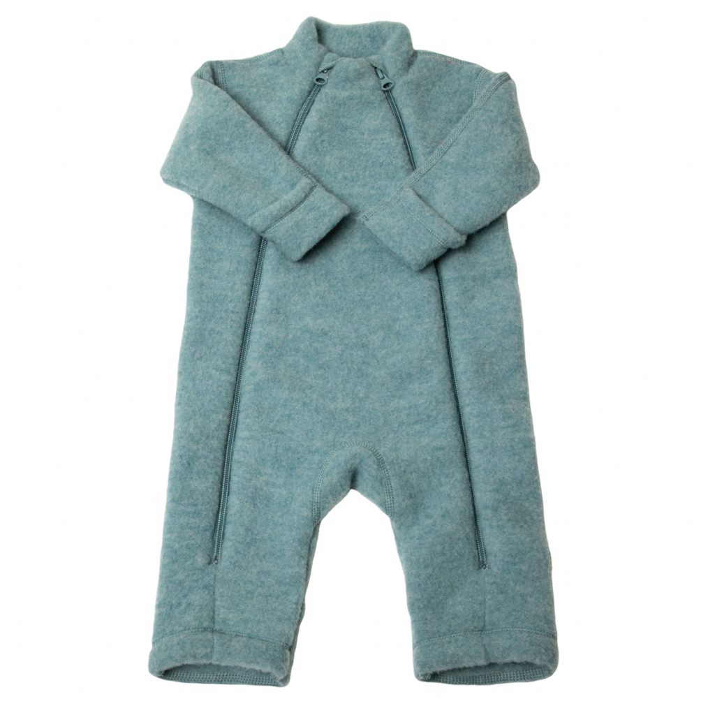 Overall Joha din lana merinos fleece, cu manusi si botosei - Basic Aqua ...